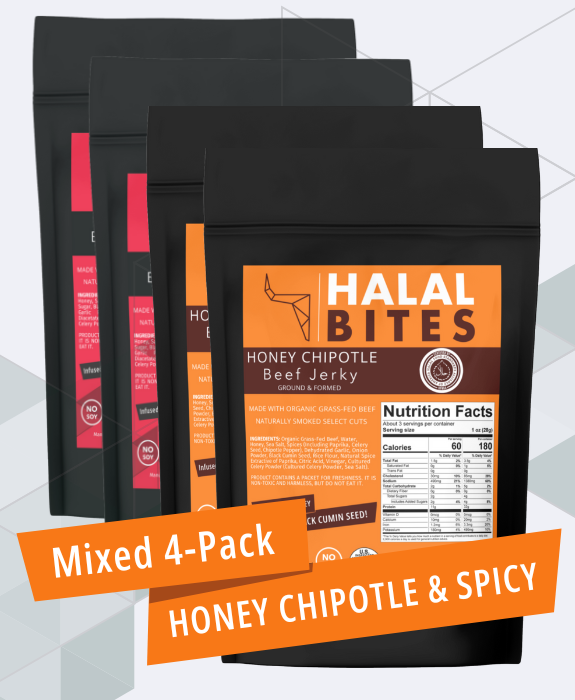 Honey Chipotle Halal Bites | 4-Pack Beef Jerky Bites